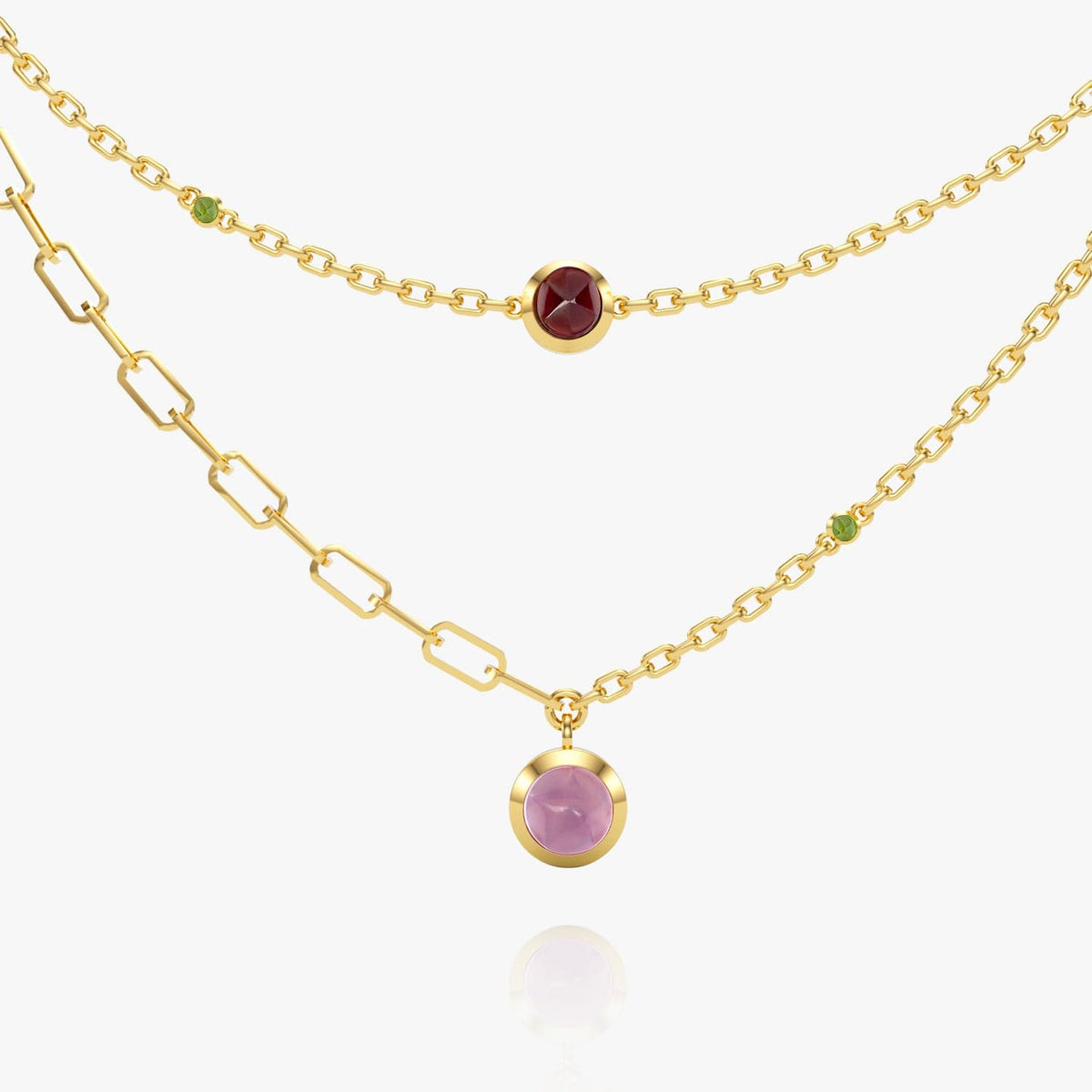 Colliers en pierres précieuses naturelles de grenat et d'améthyste en or vermeil 18k – GEMX JEWELRY